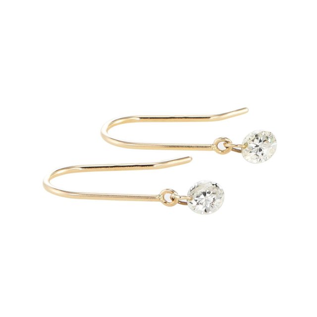 ピアス 両耳 ダイヤモンド 2石 計 0.2ct レーザーホール ピアス K18 ゴールド 18金 le94-0001-yg