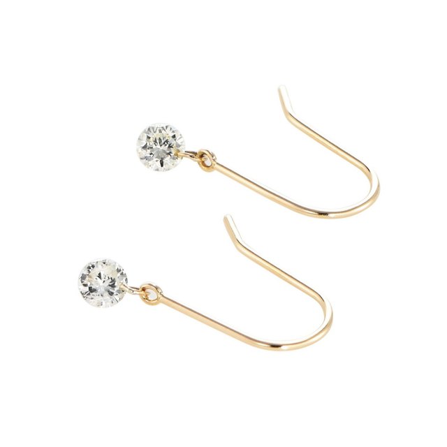 ピアス 両耳 ダイヤモンド 2石 計 0.2ct レーザーホール ピアス K18 ゴールド 18金 le94-0001-yg