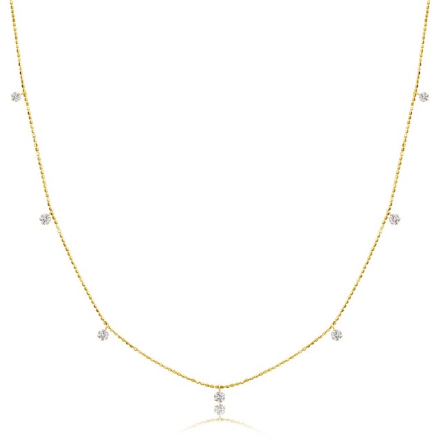 ネックレス ダイヤモンド ステーション ネックレス 7ポイント 0.3ct K18 ゴールド 18金 lp37-0001-yg