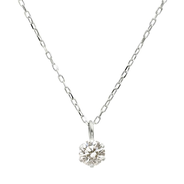 ネックレス レディース ダイヤモンド シャンパンカラー 0.1ct 6本爪 pt900 プラチナ lp56-0013-pt