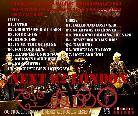 コレクターズCD Led Zeppelin（レッドツェッペリン2007年リハーサル）Shepperton Studios ...