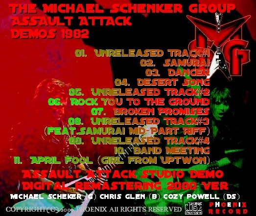 コレクターズCD マイケル・シェンカー・グループ(M.S.G. w/コージーパウエル）ASSAULT ATTACK DEMOS