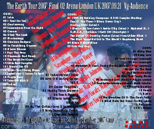 コレクターズCD Prince(プリンス 2007年 The Earth Tour 2007 Final ) O2 Arena