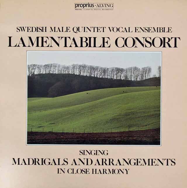 LP レコード ラメンタービレ・コンソートのモーリー、ファーマー、ベネットほか /歌曲集 スウェーデンproprius/ALVING 3431