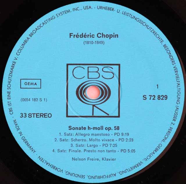 LP レコード フレイレのリスト＆ショパン/ロ短調ソナタ 独CBS 3610