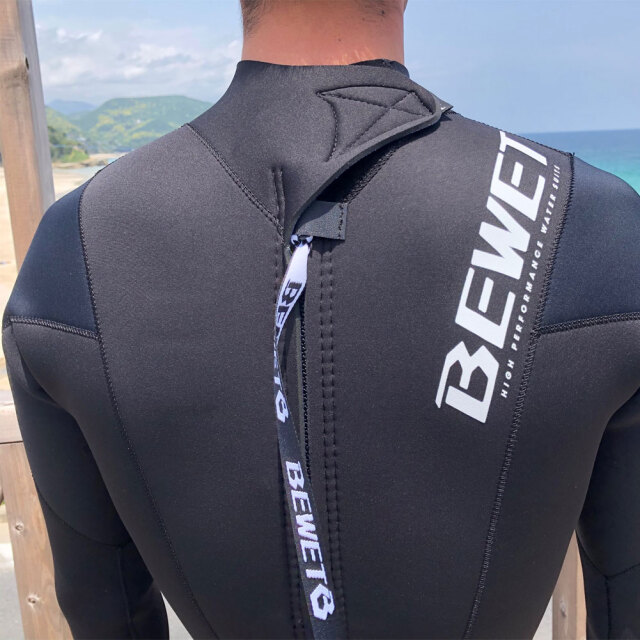 メンズウェットスーツ 3mm×2mm ビーウェット ロングスプリング オーシャン バックジップモデル BEWET OCEAN MENS LSP BACK FASTENER