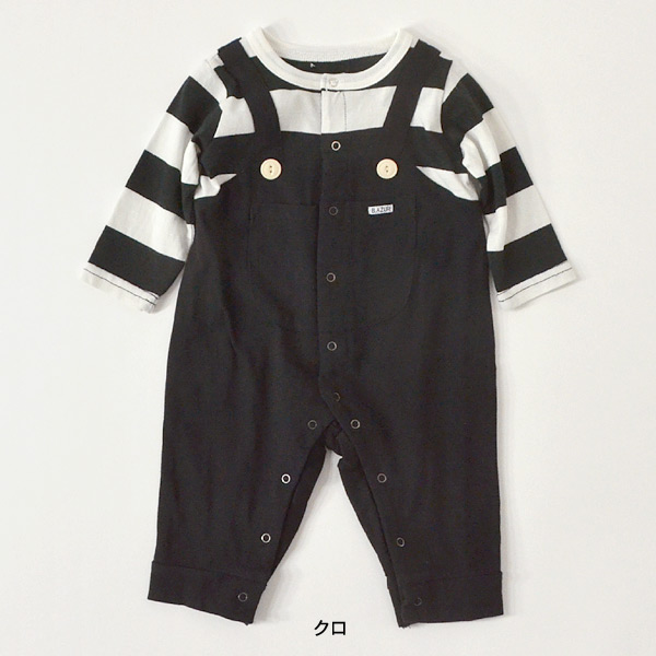 【40％OFF】ブルーアズール C29006-11-m80m オーバーオールドッキングカバーオール ベビー 長袖ロンパース 長そで ロンパス ...