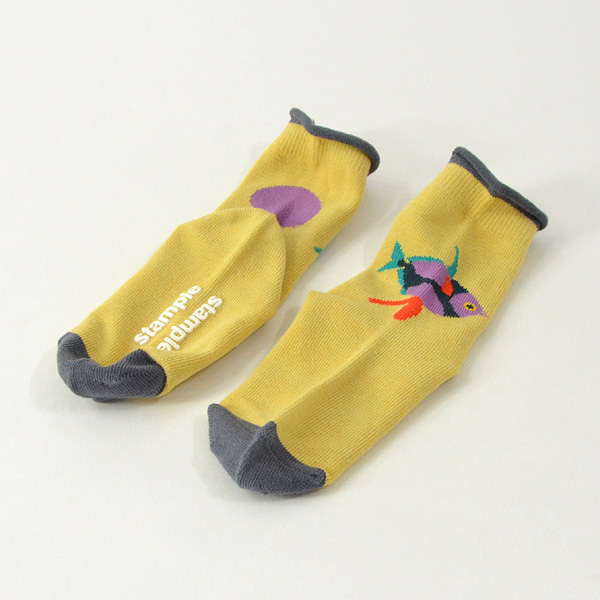 おさかなクルーソックス3P キッズ ベビー レディース 靴下 靴した 3足セット クルー丈 個性的 男の子 女の子 スタンプル stample ...