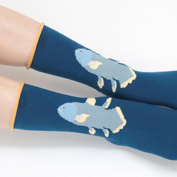 おさかなクルーソックス3P キッズ ベビー レディース 靴下 靴した 3足セット クルー丈 個性的 男の子 女の子 スタンプル stample ...