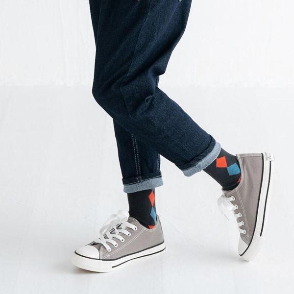 ダイヤパターンクルーソックス キッズ レディース 子供 子ども 靴下 くつした シンプル ダイヤ 女の子 男の子 スタンプル stample ...