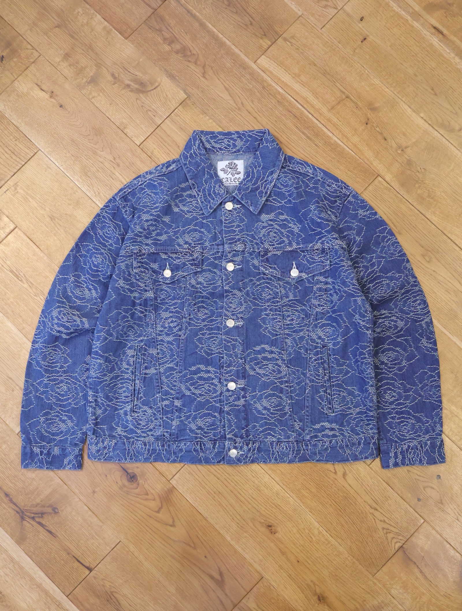 CALEE 「ROSE PATTERN JACQUARD 3RD TYPE DENIM JACKET」 3rdタイプ ジャガードデニムジャケット