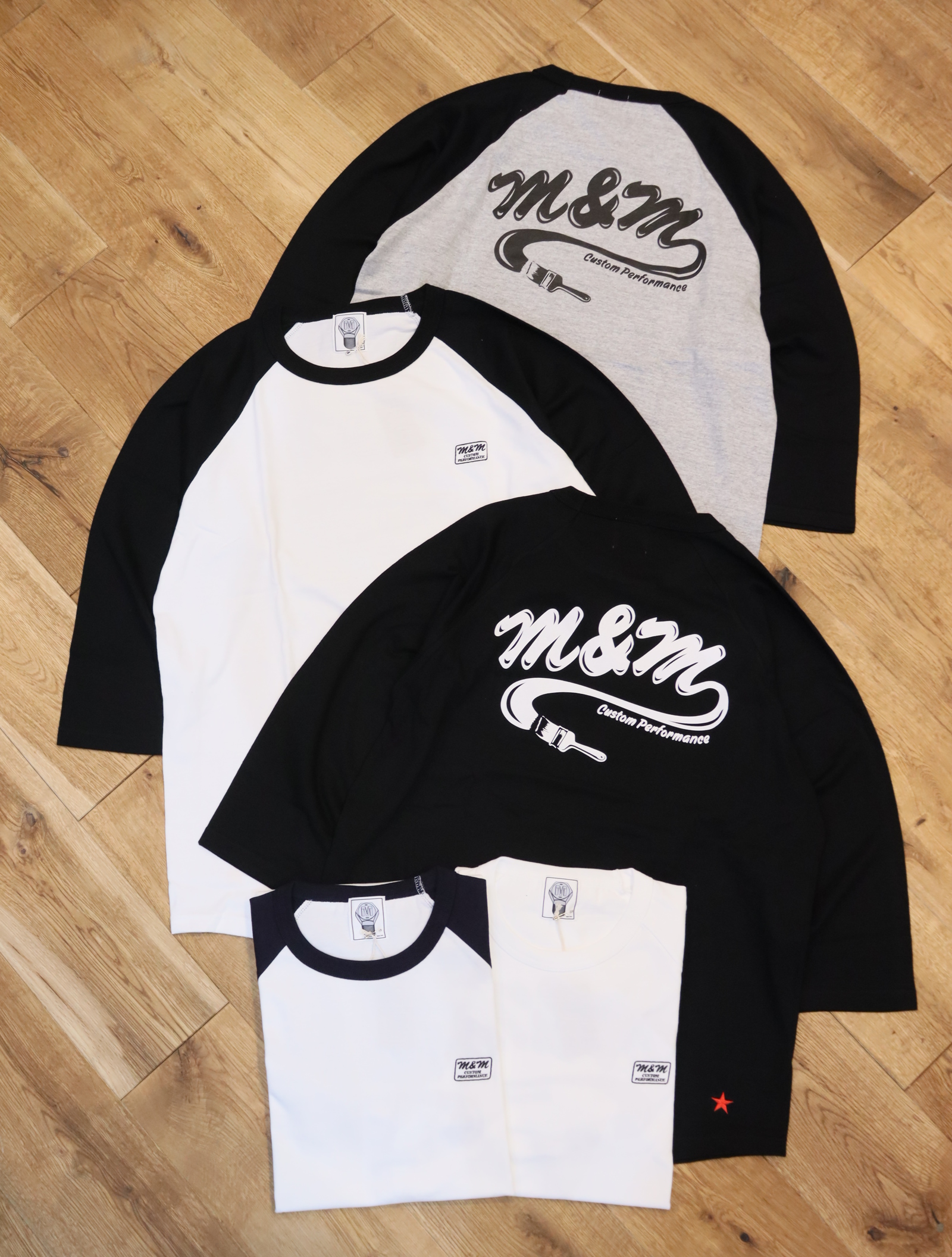 M&M CUSTOM PERFORMANCE 「 RAGLAN T-SHIRT 」 ラグラン7分袖ティーシャツ