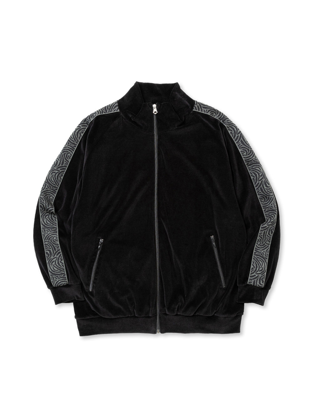 CALEE 「VELOUR TRACK JACKET ＜SPIRAL JACQUARD PATTERN＞ 」 ベロア トラックジャケット