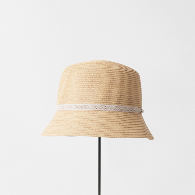 raffia braid bucket hat lace ribbon