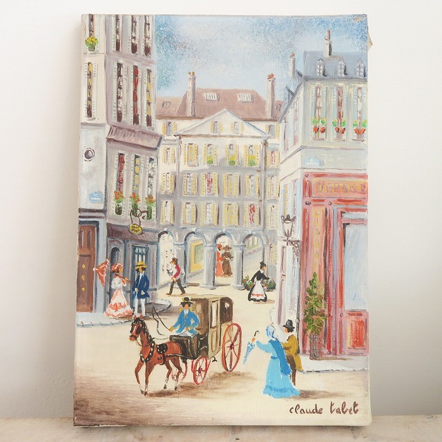 Claude Tabet パサージュ デ アルカード 油絵 油彩画 額付き