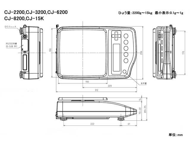 防水防塵タイプ 電子天秤 6200g CJ-6200 計量器専門店はかりの三和屋