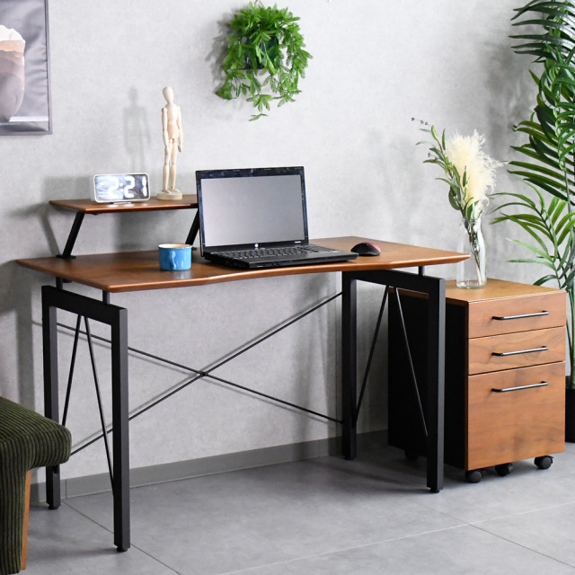 【1本限定】 デスク 120 パソコンデスク 机 学習デスク ウォールナット アイアン アウトレット家具 激安 通販