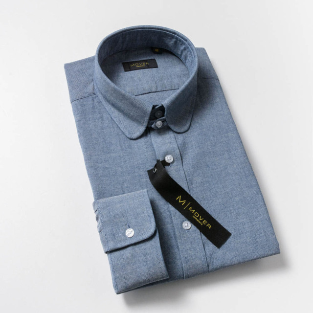 ラウンド タブカラー シャツ Indigo OX【EAMG11-10】 ムーバー ガーメンツ