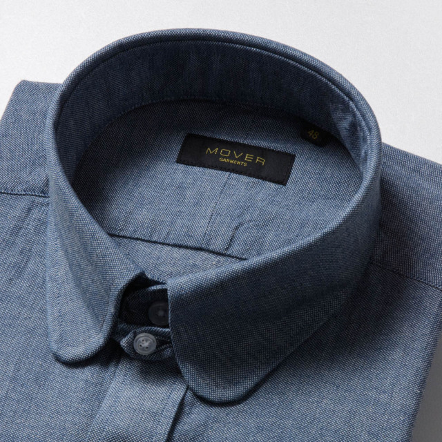 ラウンド タブカラー シャツ Indigo OX【EAMG11-10】 ムーバー ガーメンツ