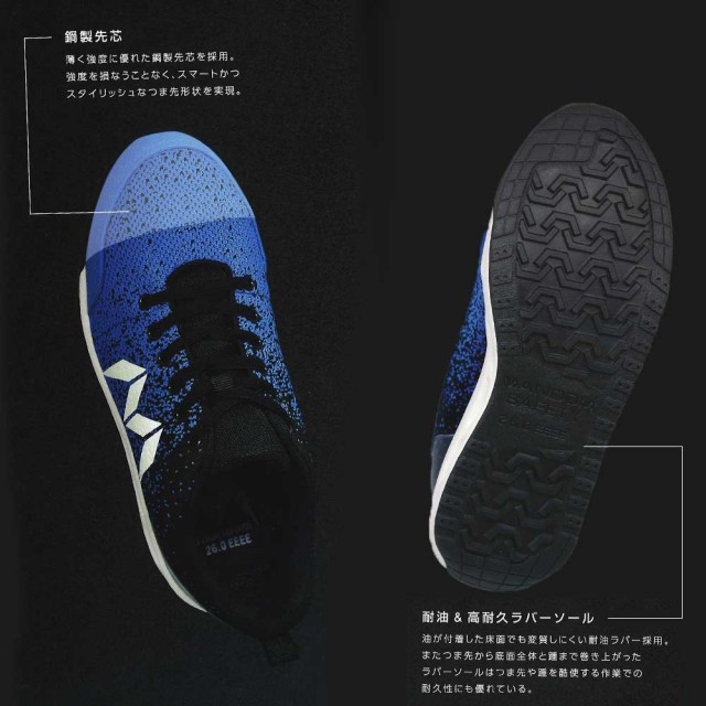 マンダム メンズ 安全靴 マンダムニット 002 ミッドカット 鋼製先芯 踵衝撃吸収 耐油性 通気 MANDOM KNIT 002 マイスキップ