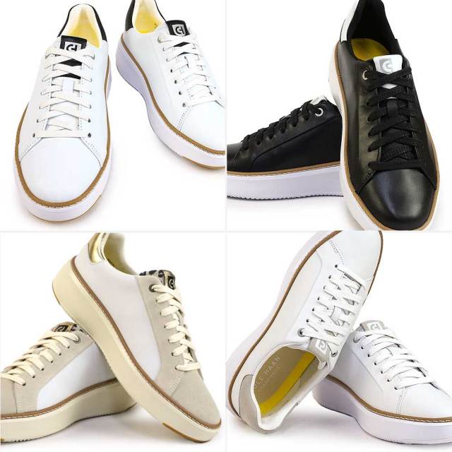コールハーン レディース レザー グランドプロ トップスピン スニーカー テニス カジュアルシューズ 軽量 厚底 本革 COLE HAAN ...