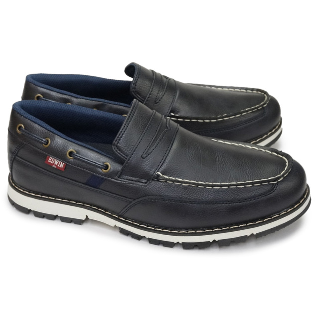エドウィン 防水 カジュアルシューズ EDM-4103 メンズ ローファー スリップオン EDWIN マイスキップ
