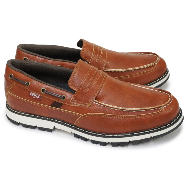 エドウィン 防水 カジュアルシューズ EDM-4103 メンズ ローファー スリップオン EDWIN マイスキップ