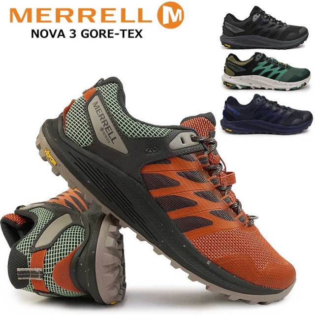 メレル シューズ メンズ ノバ 3 ゴアテックス 防水 トレイルランイング ハイキングシューズ 全天候型 ローカット MERRELL NOVA ...