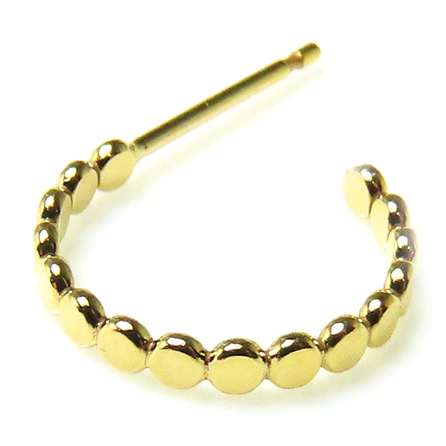 14KGF ポスト フープ ピアス ビーズ 12mm ゴールドフィルド 4個