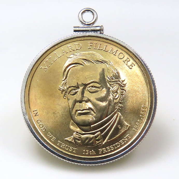アメリカ大統領1ドル貨 ミラード・フィルモア Millard Fillmore 第13代・コインペンダント・バチカン付 SV925 シルバー