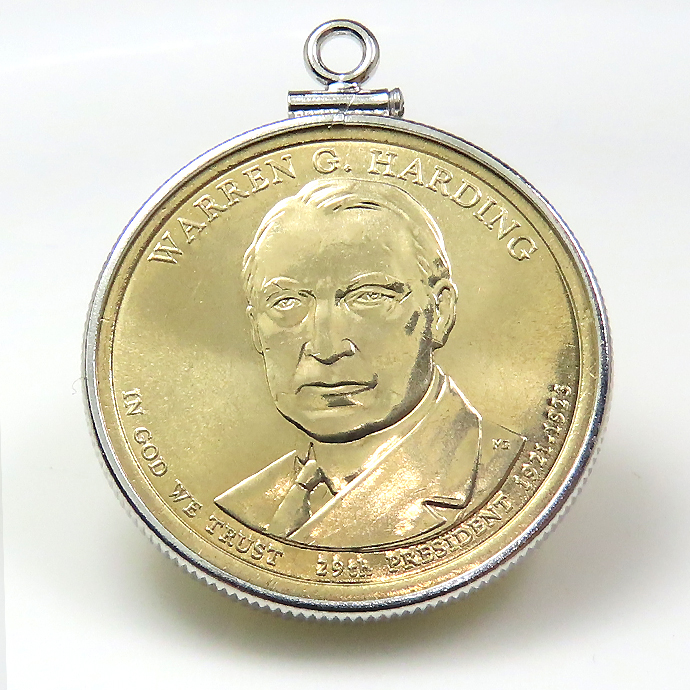 アメリカ大統領1ドル貨 ウォレン・ハーディング Warren G Harding 第18代・コインペンダント・バチカン付 SV925 シルバー