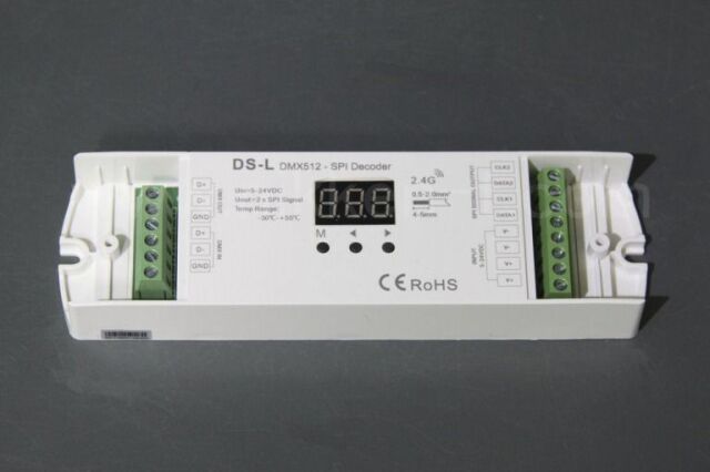 LEDイルミネーション、RGB, 光が流れる DMX-SPIコントローラ DS-L、DC5-24V対応、8A ※SPI対応モデル用