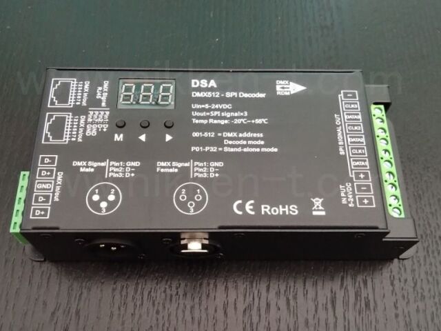 DMX-SPIコントローラ DSA、DC5-24V対応 ※SPI対応モデル用