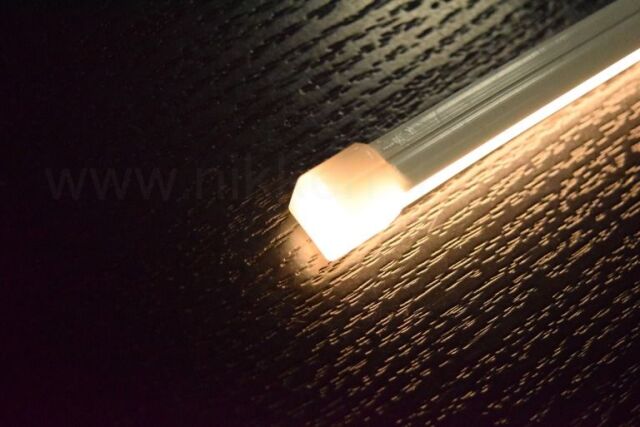 どこでも切れるLEDネオンフレックス DW1010-SF1A、側面発光(フラット型)、DC24V、幅10×高さ10mm、長さ5m、電球色、IP65、部品別売り