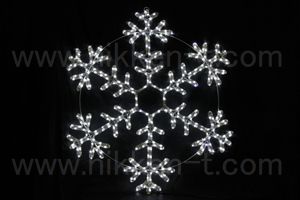 2Dロープモチーフ、トゥインクルスノーフレーク、96cm、378球、ホワイト＋ホワイト点滅