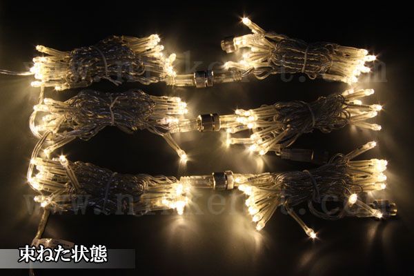 LEDイルミネーション、カーテンライト、縦横連結可能、常点、基本セット、プロ仕様(V4)、250球、電球色(イエローゴールド)