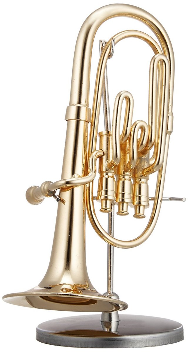 ミニチュア楽器（フィギュア）バリトン カラーゴールド 金属製 1/6（10cm）
