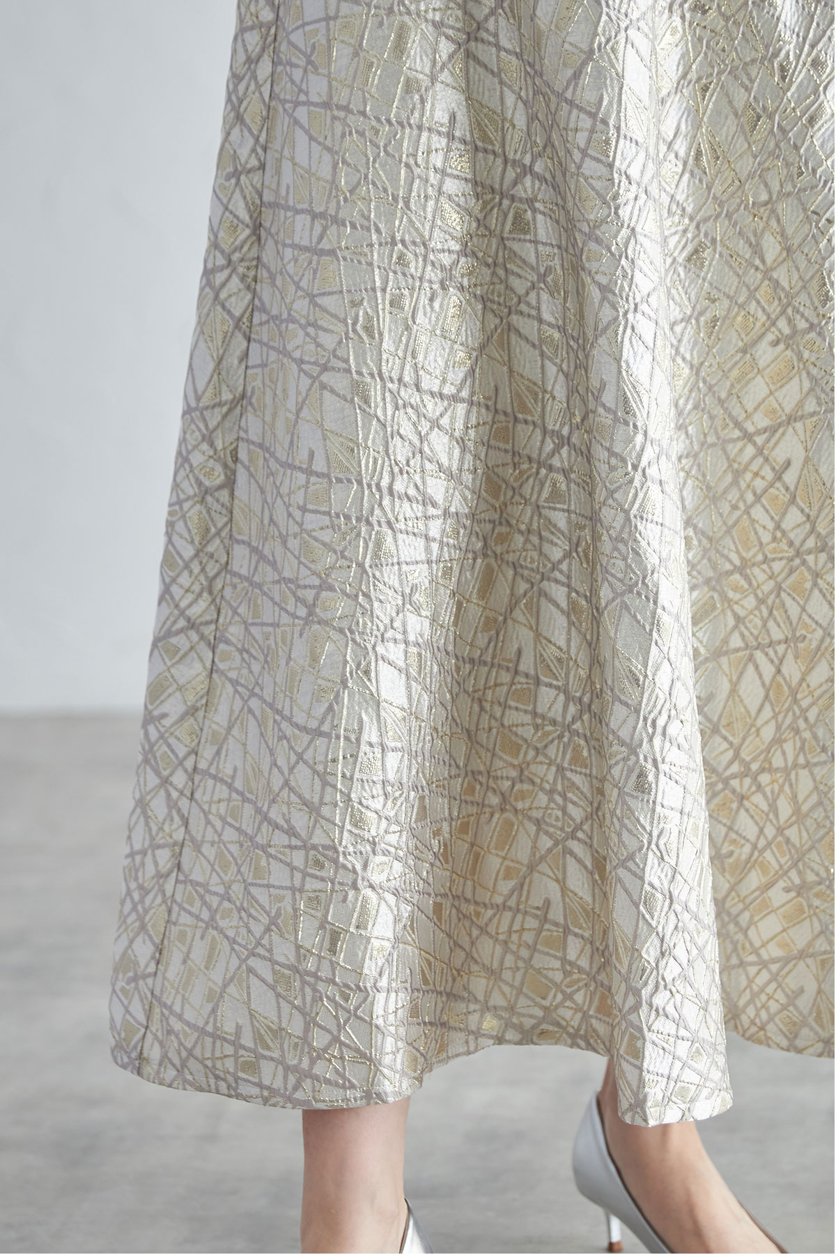 ラメジャガードフレアスカート