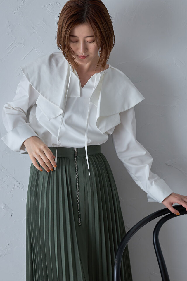 ビッグカラータフタブラウス