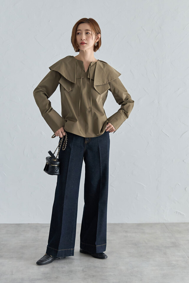 ビッグカラータフタブラウス