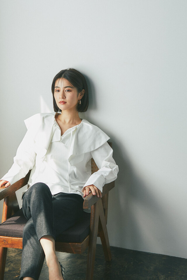 ビッグカラータフタブラウス