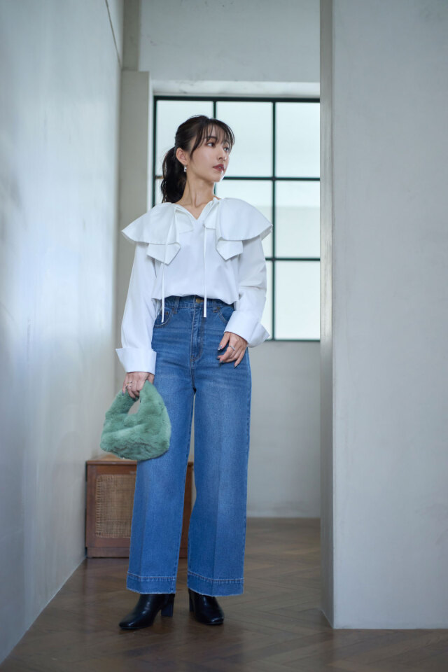 ビッグカラータフタブラウス