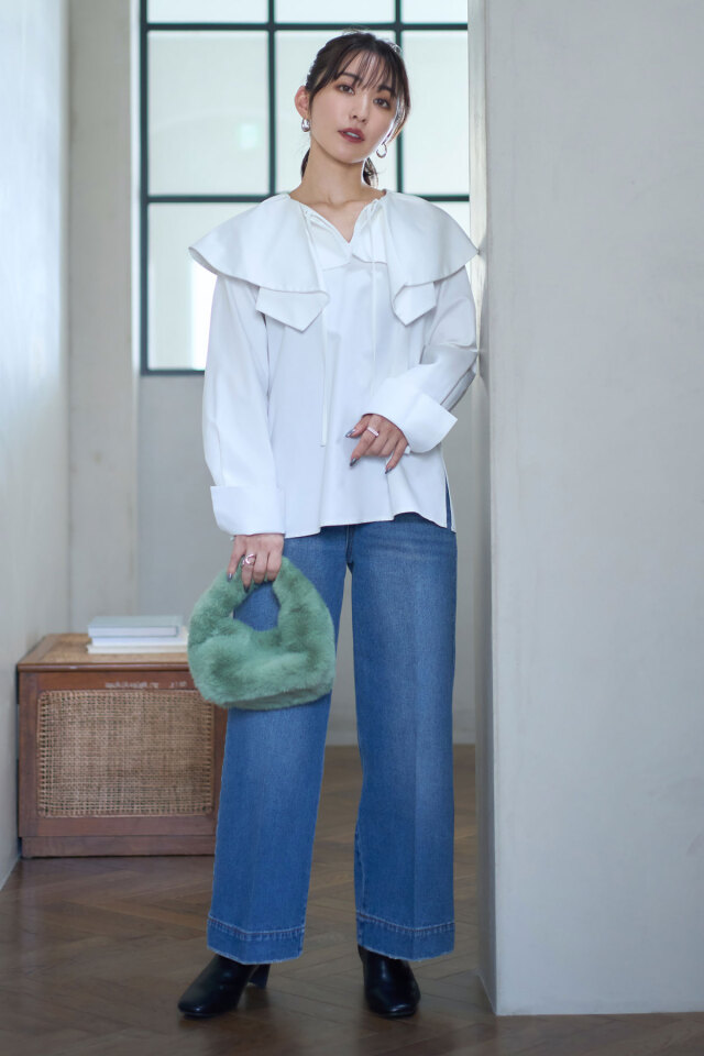 ビッグカラータフタブラウス