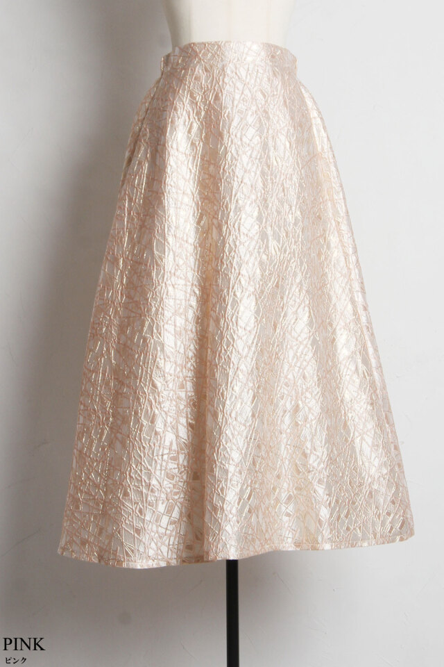 ラメジャガードフレアスカート