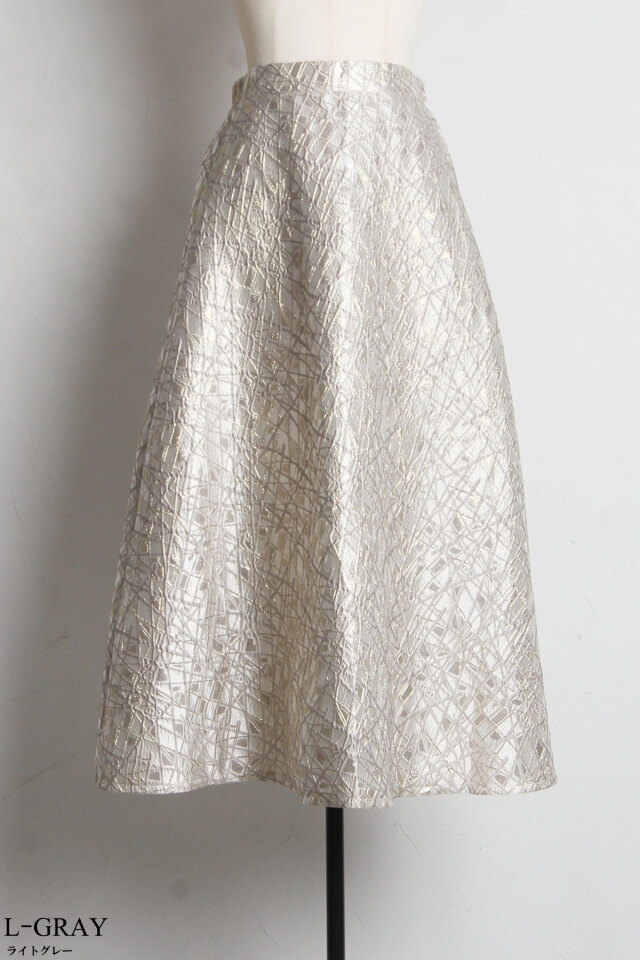 ラメジャガードフレアスカート