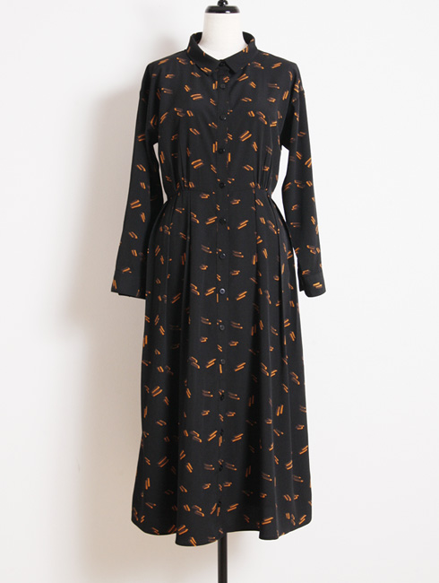 【Geometric pattern one piece】レディース 幾何学 ワンピース