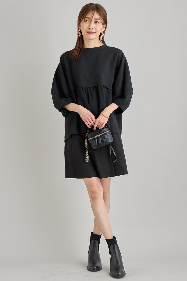 前後2WAYリネンギャザー切替ブラウス※一部店舗のみ入荷