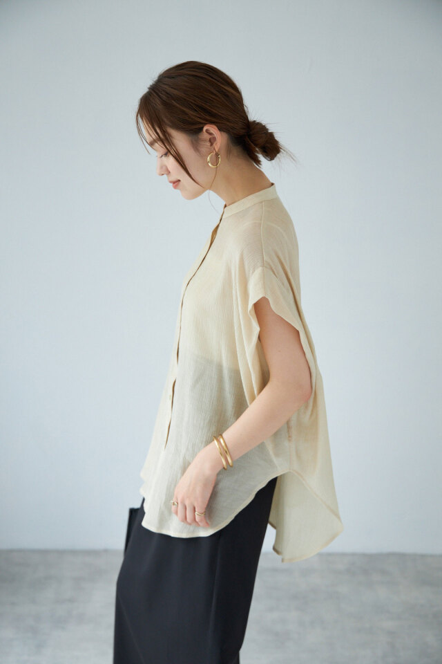 しわ加工フレンチブラウス※一部店舗のみ入荷