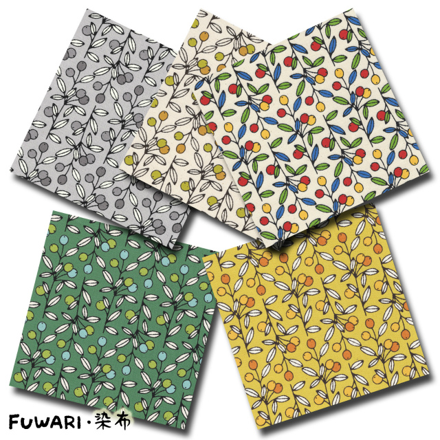 FUWARI・染布 シリーズ 1m単位切り売り オックス プリント オリーブ 5色あります 生地 布 布地 布生地 北欧 北欧風 北欧柄 オックスフォード オックス生地 かわいい 女の子