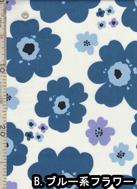 FUWARI・染布 シリーズ 1m単位切り売り オックス プリント Flower Garden 4色あります 生地 布 布地 布生地 北欧 北欧風 北欧柄 オックスフォード オックス生地 ...